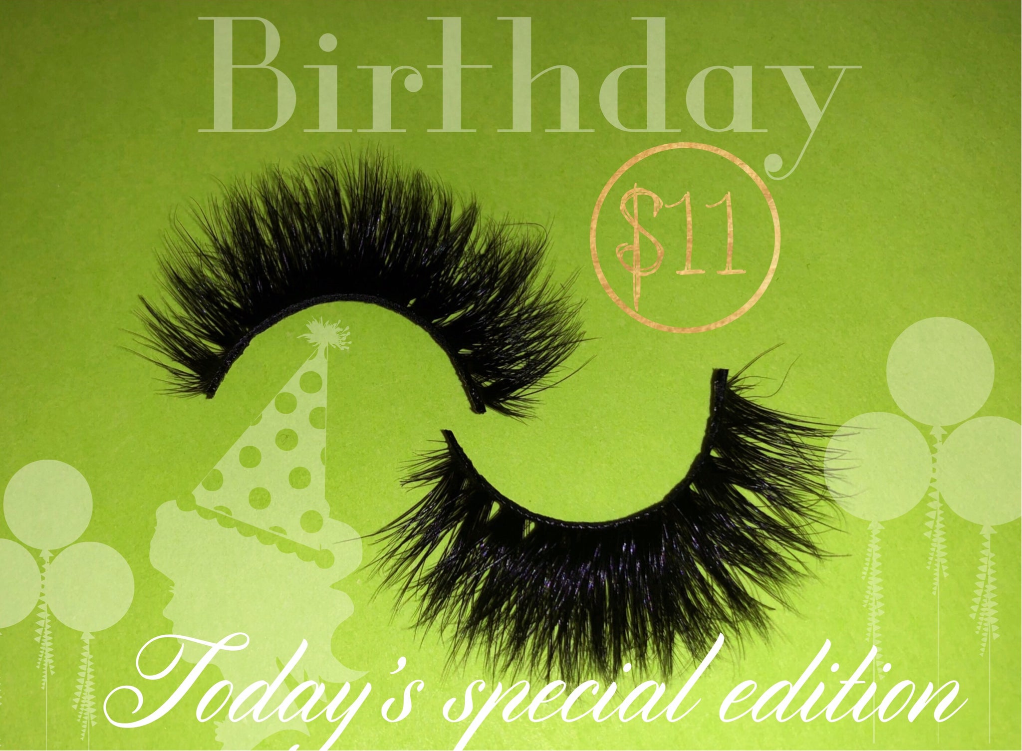 Birthday (made to order) available upon request – Eleven Lashes